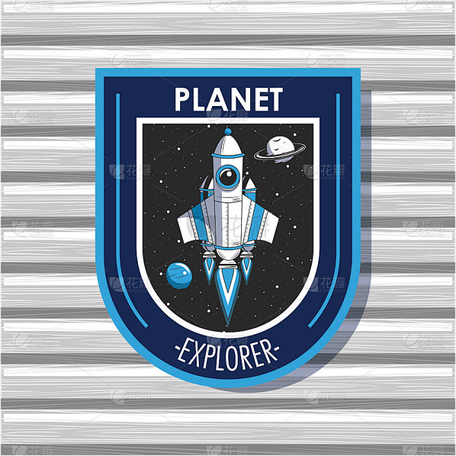 Space explorer patch emblem design