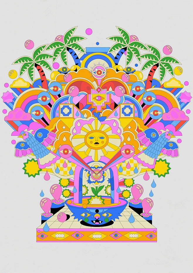 ILLUSTRATION Digital Art scarf Poster Design affiche textile design ...