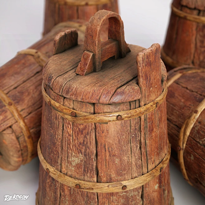 Wooden Bucket (Nanite) - Dekogon Studios-花瓣网