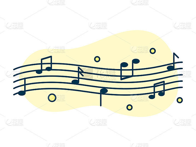 Music note design elements, music and sound templa