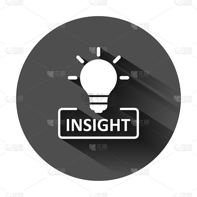 Insight icon in flat style. Bulb vector illustrati
