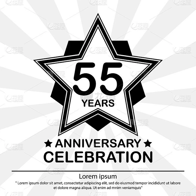 anniversary celebration emblem 55th years. anniver素材-花瓣网