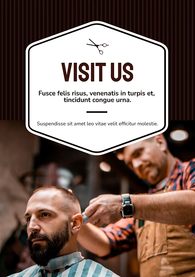 Literary Geometry Frame Baber Shop Promotion Advertising Flyer素材-花瓣网