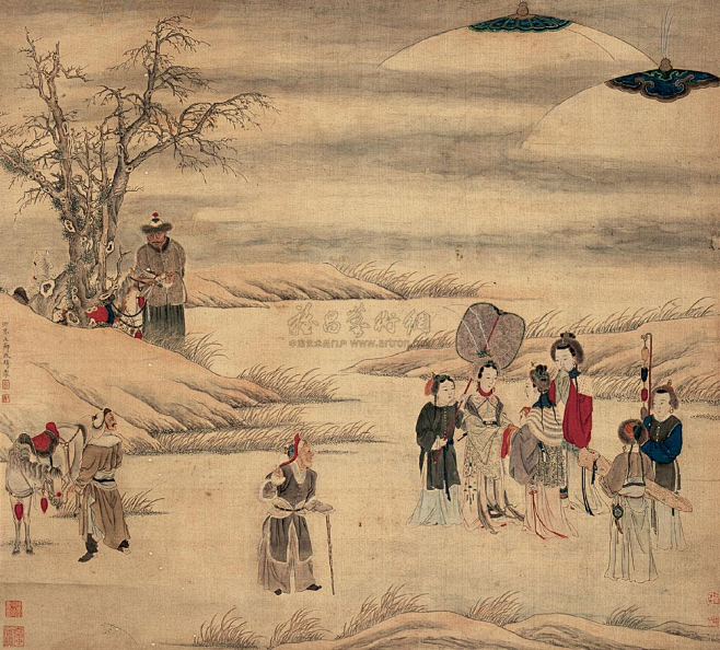 改琦——大幅《归汉图》无题【泖东七芗改琦制】人物故事场景 立轴欣赏 | 清|改琦(1773-1828)字伯韫号香白，又号七芗、玉壶山人、百蕴生 ...