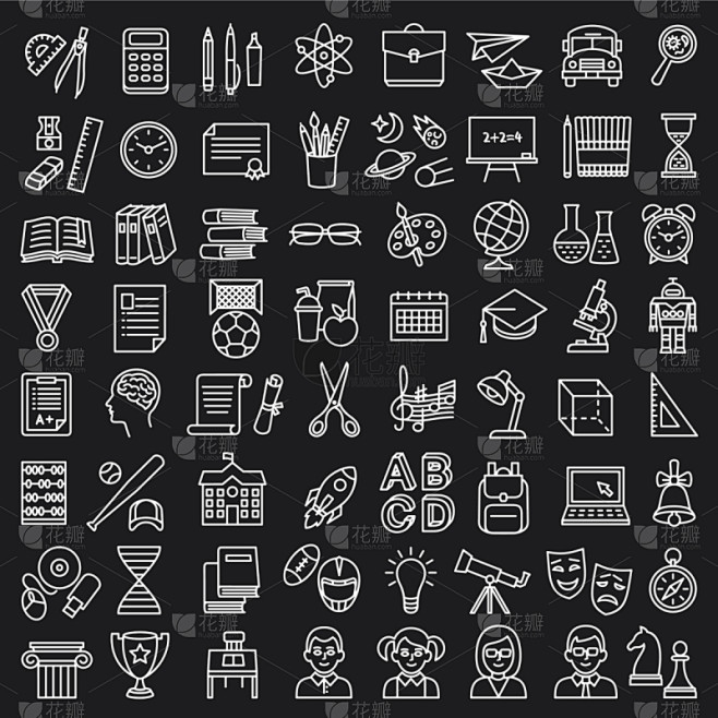 school education icon set