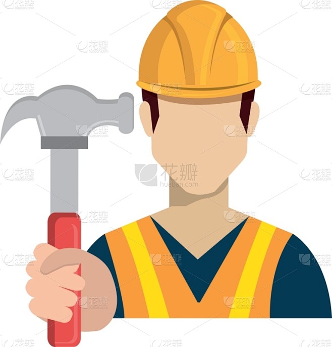 拿着,锤子,工具,头像,人,工程师,图像,工业,建筑业
