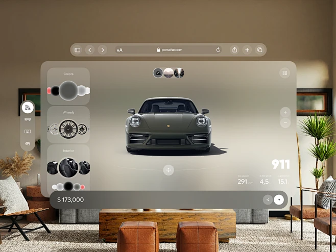 Porsche 911 - Apple Vision Pro Configurator-花瓣网