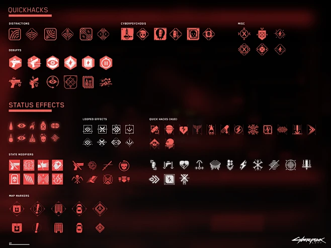 CD Projekt RED Cyberpunk cyberpunk 2077 Gaming iconography icons ...