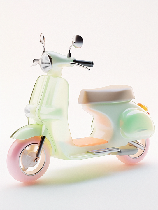 A cute mini scooter,colorful transparent plastic,designed by dieter ...