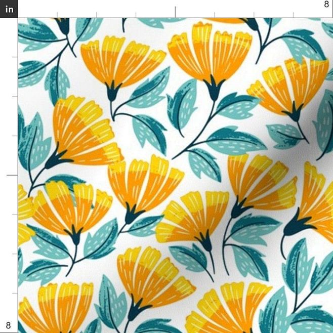 Spring Blooms Fabric - Spring Flowers By Jallom - Mustard Gold Marigol