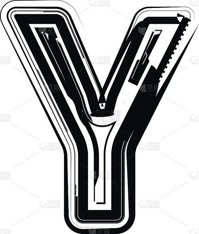 抽象的字母Y