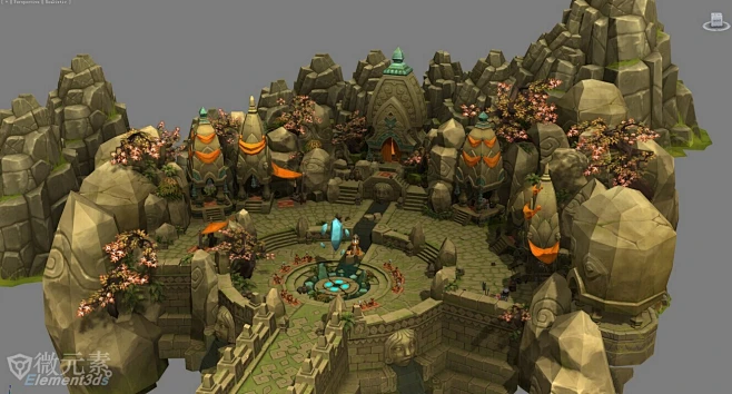 火炬之光主城-场景模型-微元素Element3ds - Powered by Discuz!-花瓣网