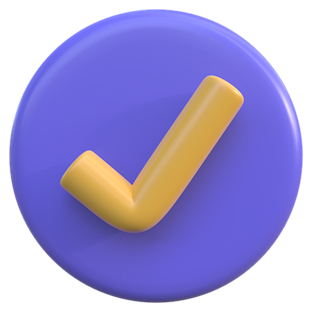 Tick Button 3D Icon