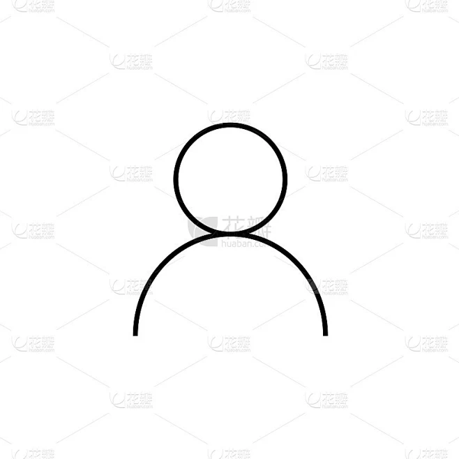 Simple black lined icons. Person.素材-花瓣网