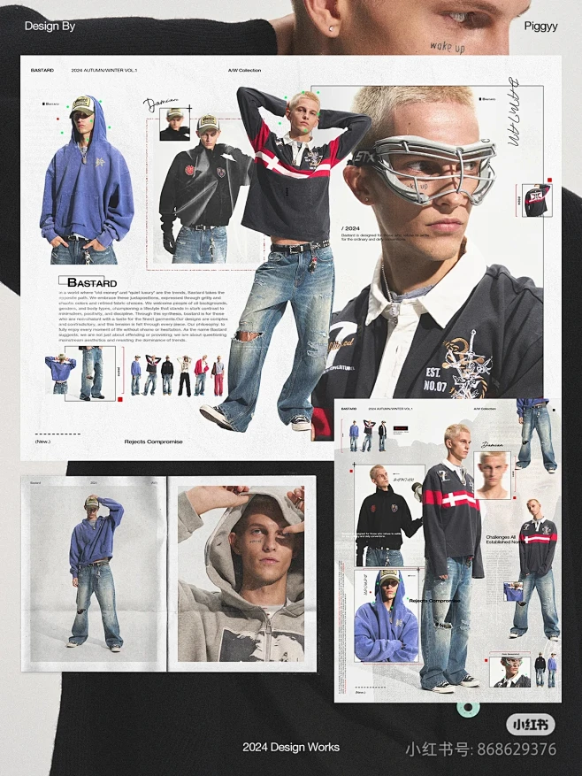 杂志小红书服装排版lookbook-花瓣网