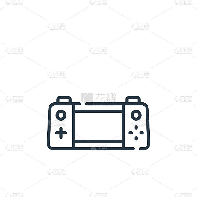 手持控制台矢量图标孤立的白色背景。轮廓，细线手持控制台图标，用于网站设计和移动，应用程序开发。细线手