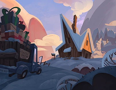 Klaus Illustration & Development : A Klaus inspired environment design-花瓣网