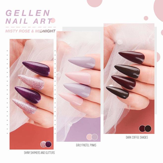 Amazon.com: Gellen 凝胶指甲油套装 - 6 色经典裸体系列自然肤色,时尚色素日常指甲凝胶阴影美甲艺术 DIY 家居凝胶美甲 ...