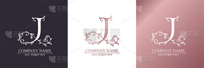 Premium Vector J标志。Monnogram,刻字。精英公司的个人标志或标志。