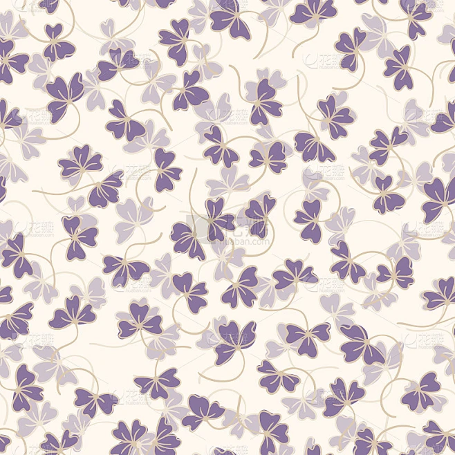 Trendy seamless floral pattern with ornament. Colo素材-花瓣网