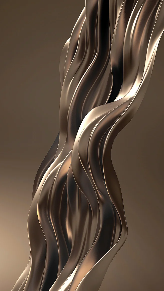 background 3D ILLUSTRATION wallpaper drapery satin fabric gold-花瓣网