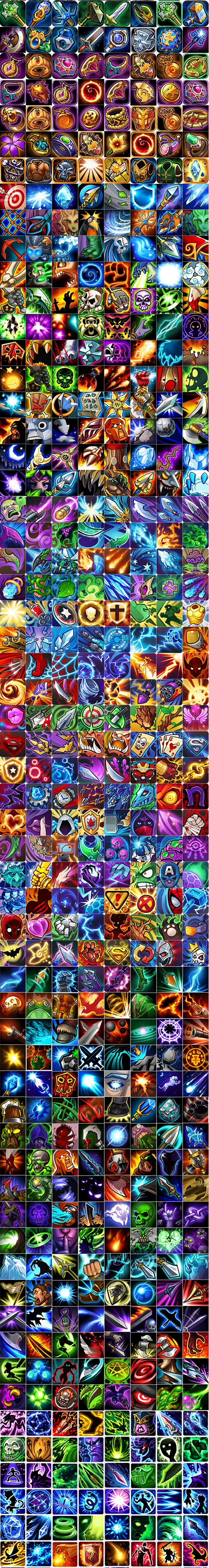Q版魔兽风游戏 手游 技能 装备物品 武器 ICON图标 美术素材资源-淘宝网-花瓣网