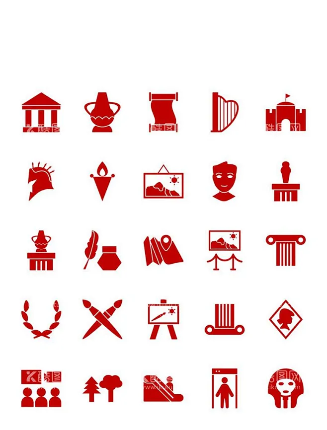 博物馆景区展览馆图标 - 源文件下载【酷图网】博物馆图标,景区图标,展览馆图标,展馆图标,展厅图标-花瓣网