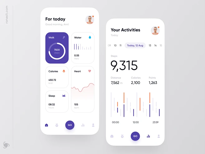 Health Tracker App Design Concept activities app app design calendar ui ...