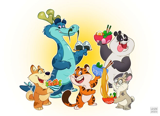 Cartoon food-花瓣网