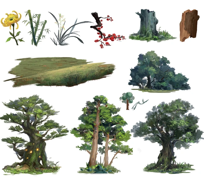 植物原画树原画来自cgbook.cn (1463)-花瓣网