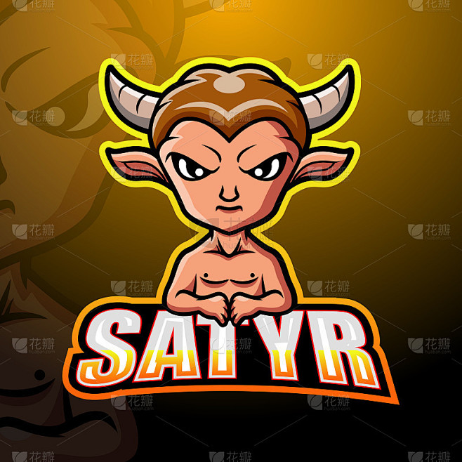 Satyr mascot esport emblem design