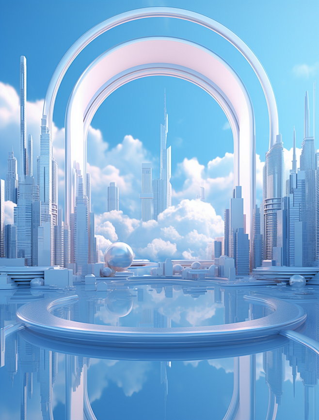 a futuristic window opening in the sky, in the style of romanticized ...