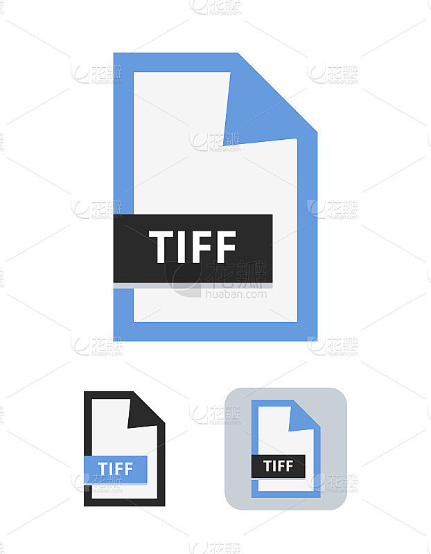 Tiff file flat vector icon. Symbol of tiff file fo