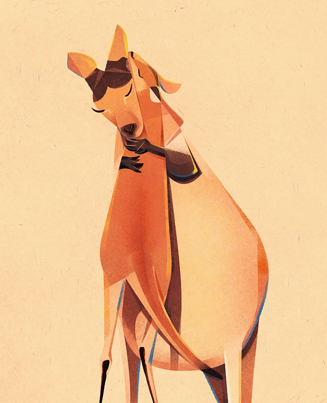 ILLUSTRATION Digital Art artwork animals hug Love wildlife capybara ...