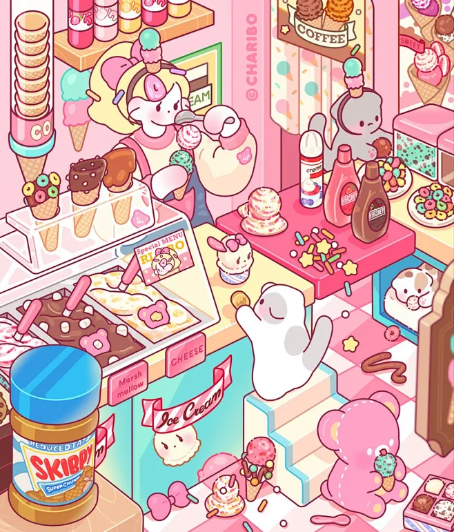 icecream illust (1)-花瓣网