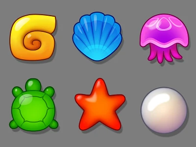 Icons set for a new Fishdom game-花瓣网