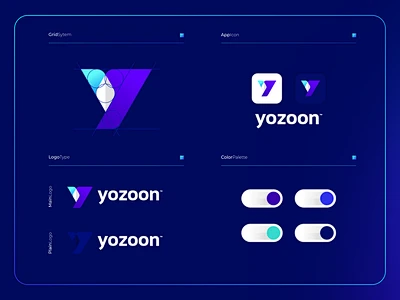 优中 | 标志组合品牌 web ux ui 现代标志插图图标设计彩色应用程序应用程序 y 字母 yletter ylogo-花瓣网