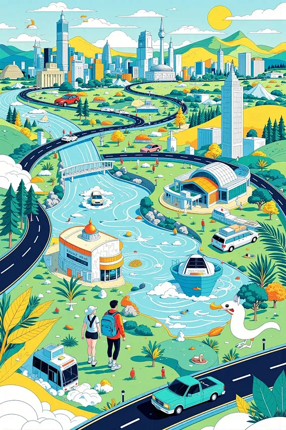 Flux-新潮商业插画-LoRA-重楼-LiblibAI-花瓣网