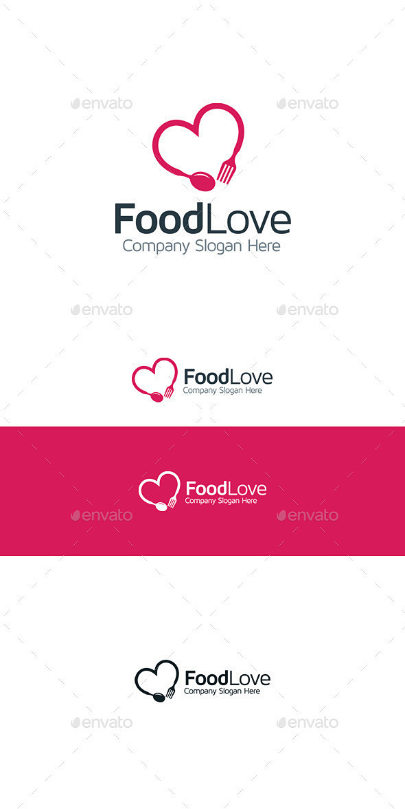食物爱-标志模板Food Love - Food Logo Templates咖啡馆,厨师,厨师,烹饪,烹饪学校,美味,生态,食物,叉,有趣 ...