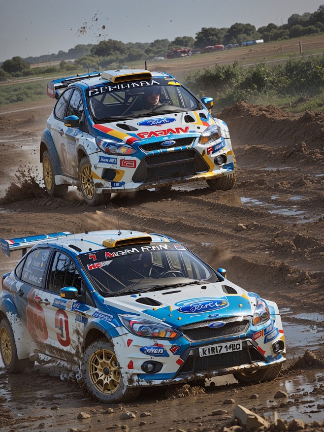 DreamShaper_v7_Rally_car_Ford_Focus_Rally_car_large_rear_wing_0