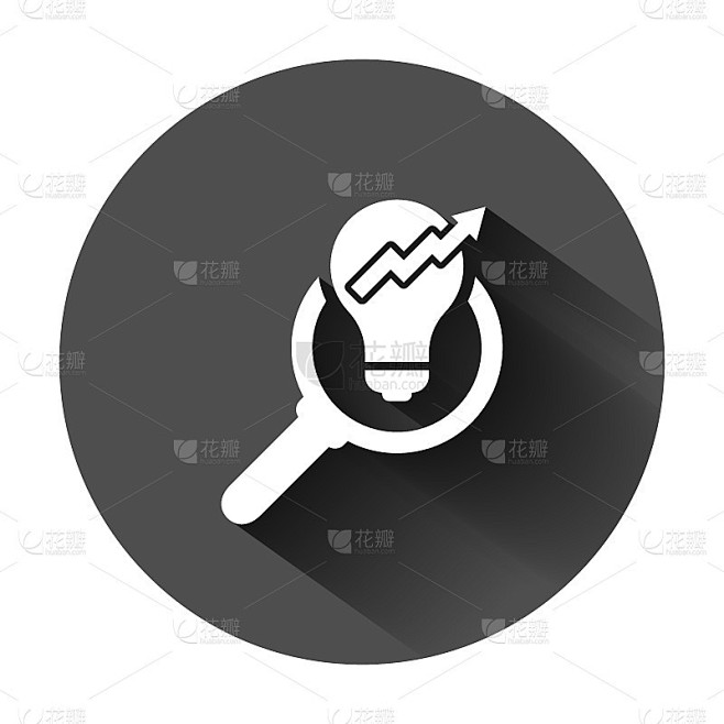Insight icon in flat style. Bulb vector illustrati