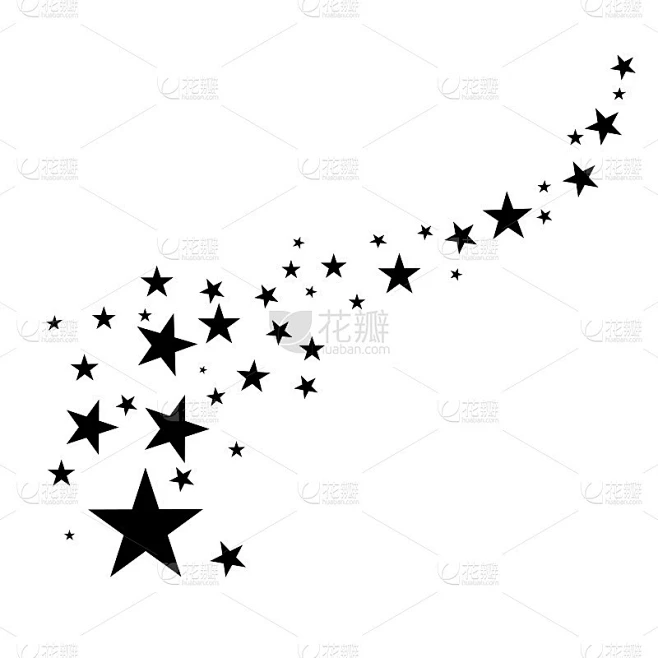 Abstract Falling Star Vector - Black Shooting Star素材-花瓣网