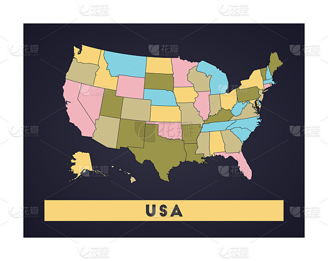 美国地图。