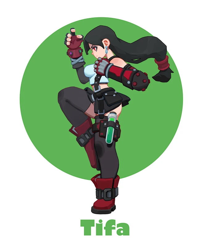 FF7 Fanart_Tifa-花瓣网