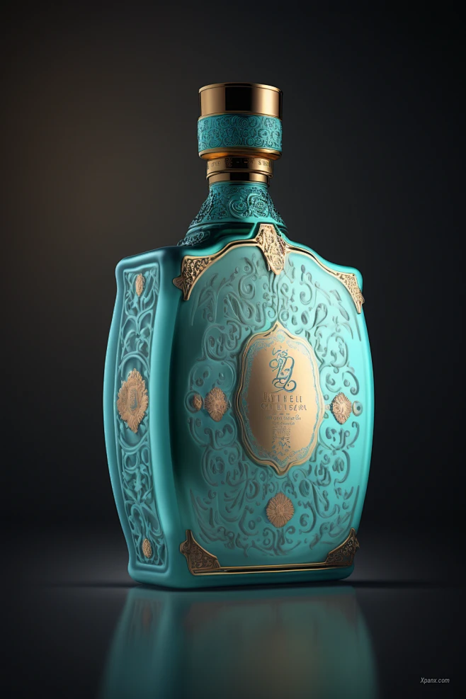 AI绘画_Prompts_jkkl_Design_a_bottle_made_of_jade_blue_high-precision_fine ...
