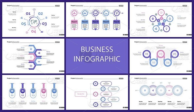 Project infographic design template set (2)