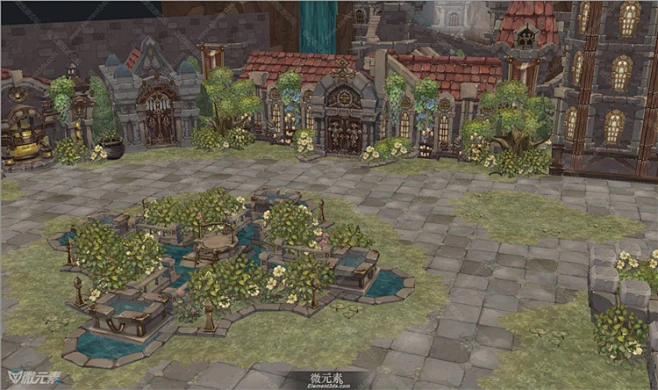 游戏美术素材 欧美日韩风Q版卡通手绘场景3D模型贴图 3dmax源文件-花瓣网