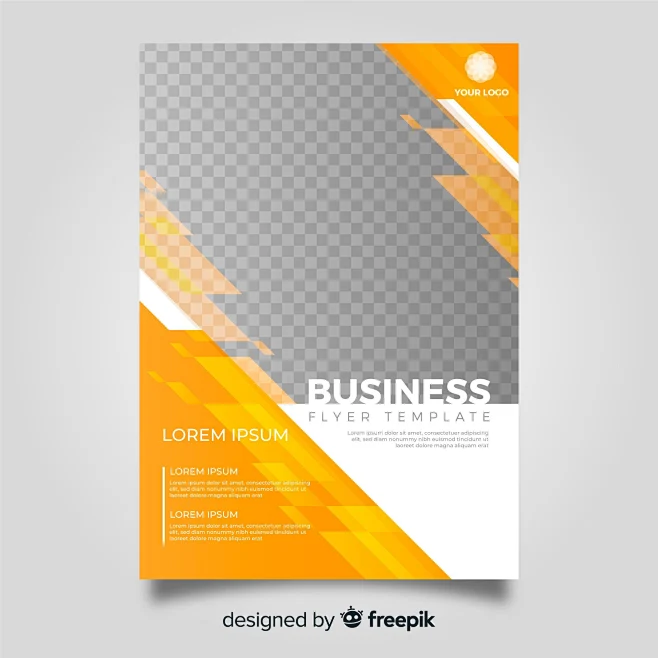 Free vector modern business flyer template with abstract design-花瓣网