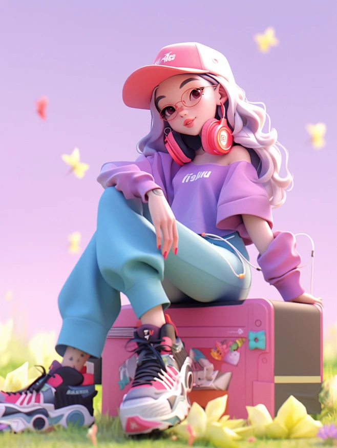 haodakuaifeizhurou_Super_cute_cool_girl_sitting_sideways_on_the ...