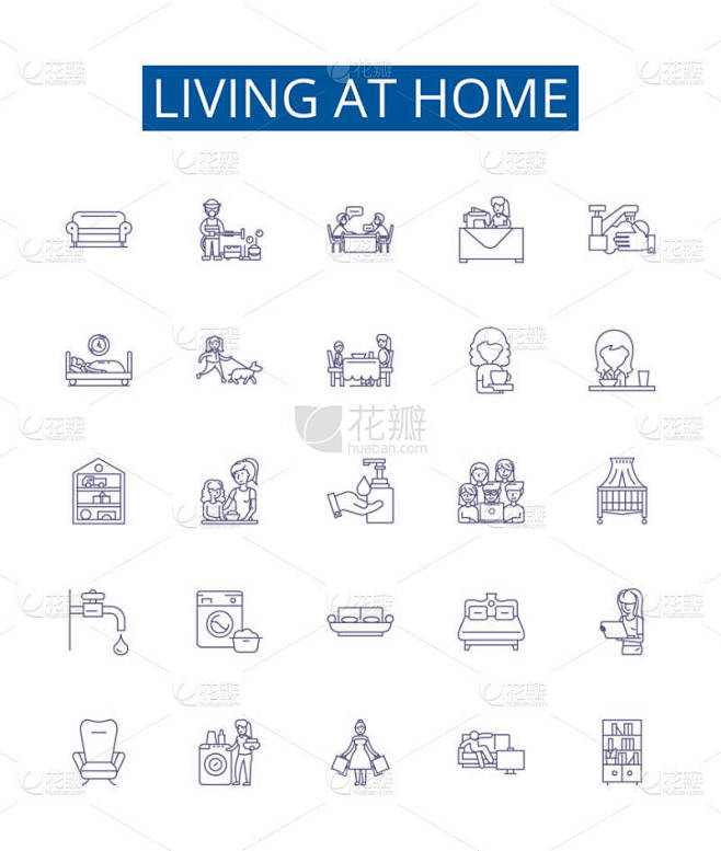 住在主线图标设置的标志。住宅、住宅、同居、住宅、住宅、住宅、住宅、住宅、住宅的设计集合